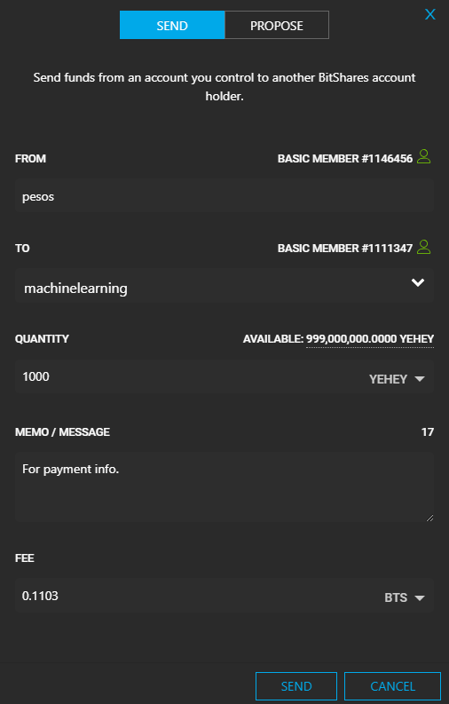 QUE.com QUE.com.YEHEYToken.send